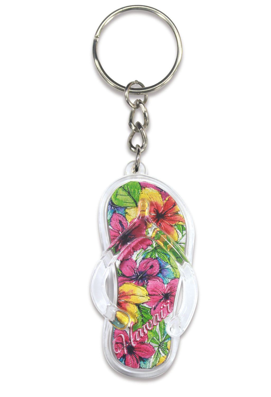 Acrylic Foil Keychain, Paradise Hibiscus (Slipper) – Our Island Heritage