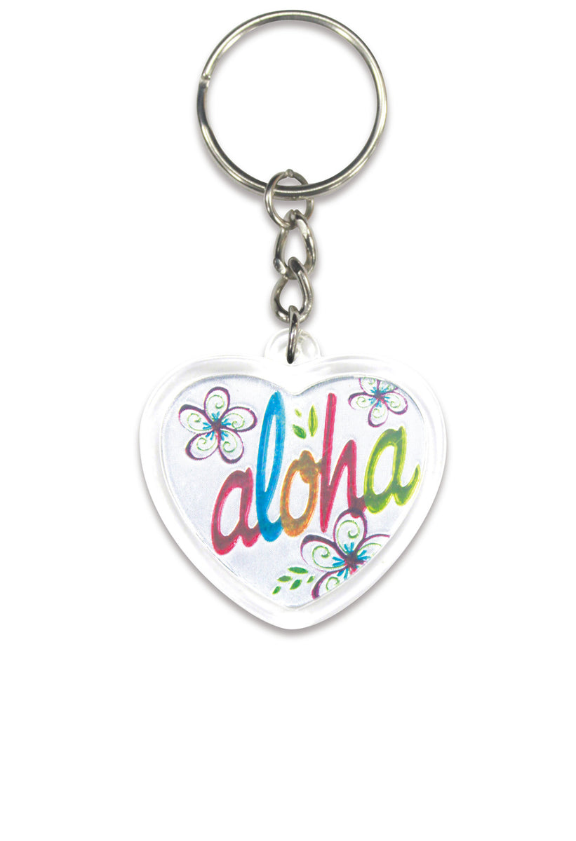 Acrylic Foil Keychain, Bold Aloha (Heart) – Our Island Heritage