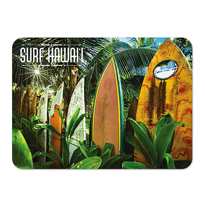 Surfboard Fence Die Cut Tin Picture Magnet – Our Island Heritage