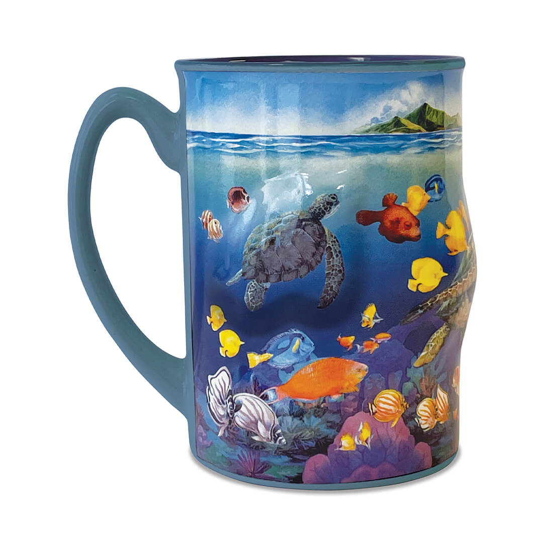Embossed Mug, Ocean of Friends | 14 oz. Island Mug – Our Island Heritage