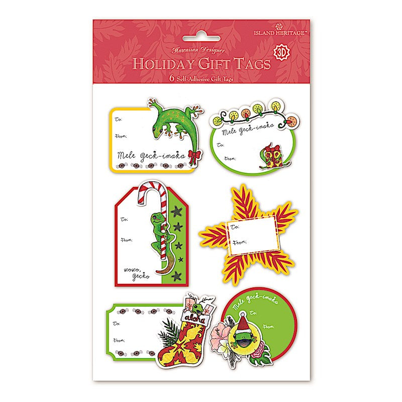 3D Adhesive Gift Tag 6-pk, Mele Geck-Imaka – Our Island Heritage