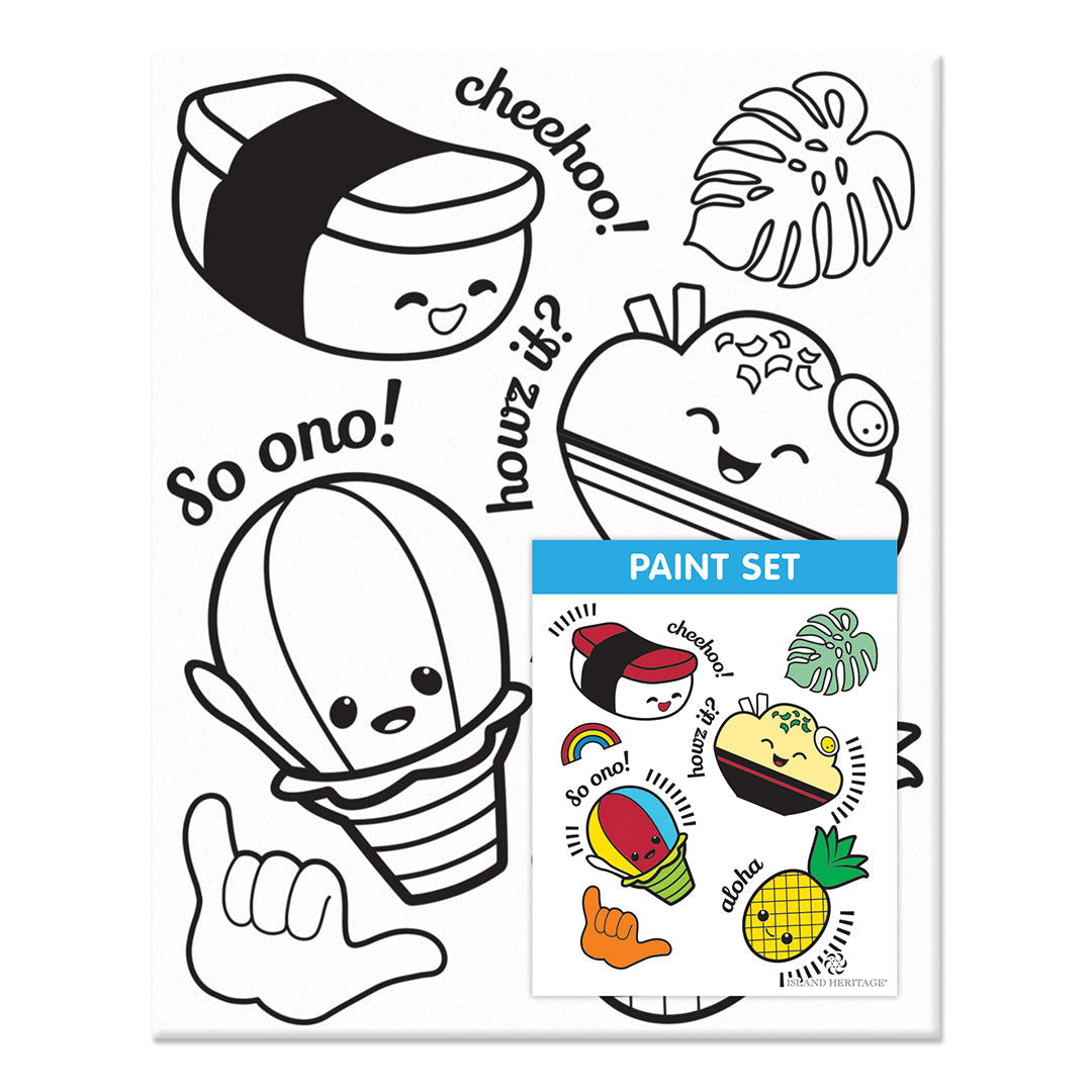 Local Grindz Canvas & Paint Set | Kids' Art Kit – Our Island Heritage