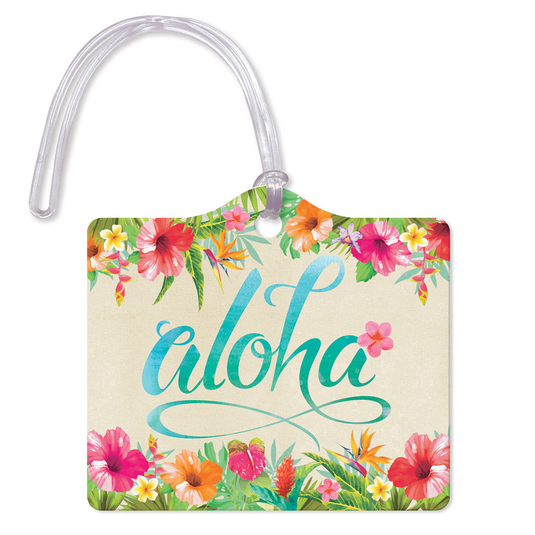 Aloha Floral Luggage Tag | Durable & Stylish Travel Tag – Our Island ...