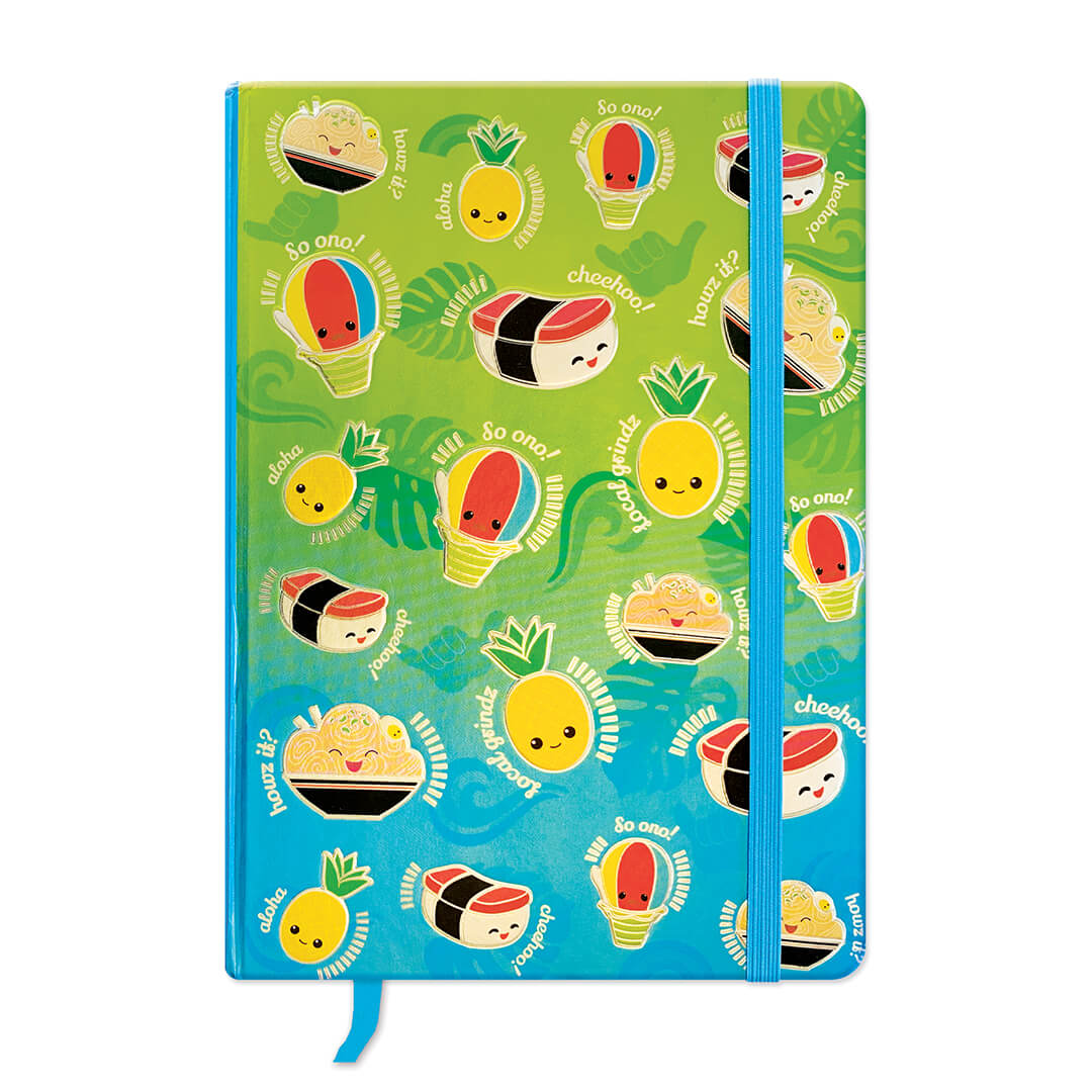 Foil Notebook with Elastic Band | Local Grindz Design – Our Island Heritage