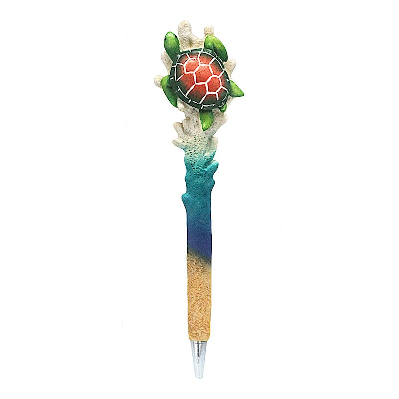 Turtle Polyresin Pen | Hand-Painted Island Souvenir – Our Island Heritage
